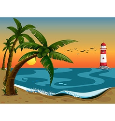 A simple beach scene Royalty Free Vector Image