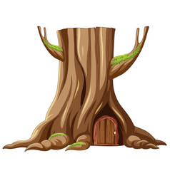 Tree trunk with big hollow Royalty Free Vector Image