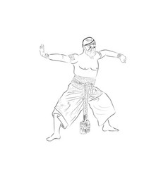 Simple hand draw sketch and black outline reog Vector Image