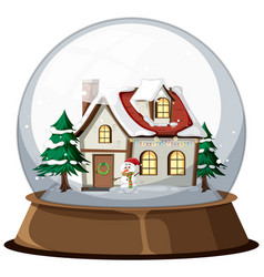 House covered with snow on white background Vector Image