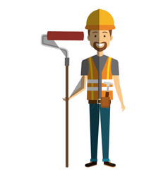 Construction workman avatar character Royalty Free Vector