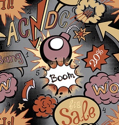 Bomb explosion comic style templates Royalty Free Vector