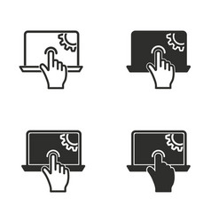 Digital interaction icon set Royalty Free Vector Image