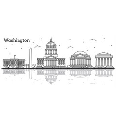 Outline washington dc usa city skyline Royalty Free Vector
