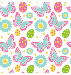 Cute easter seamless pattern spring repeating Vector Image