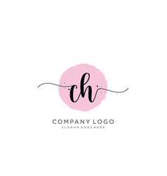 Ch initial handwriting logo with circle template Vector Image