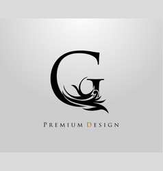 Classic elegant letter g floral logo vintage Vector Image