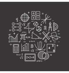 Modern thin line icons of mathematics Royalty Free Vector