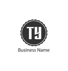 Initial letter ty logo template design Royalty Free Vector