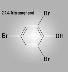 Tribromophenol molecule skeletal formula Vector Image