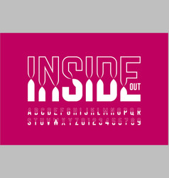 Colorful inside out font alphabet letters and Vector Image