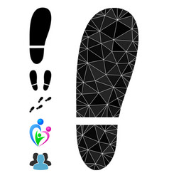 Human footprints trail triangle icon and other Vector Image