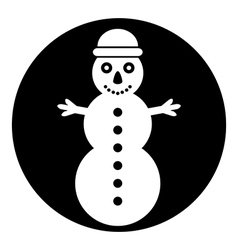 Snowman symbol button Royalty Free Vector Image