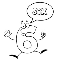 Funny cartoon numbers-6 Royalty Free Vector Image
