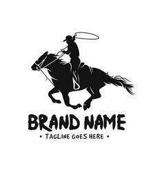 Cowboy rider logo design Royalty Free Vector Image