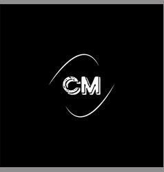 C m letter logo abstract design on black color Vector Image
