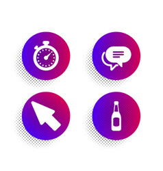 Mouse cursor text message and timer icons set Vector Image