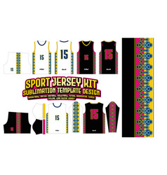 Batik jersey sublimation pattern design Royalty Free Vector