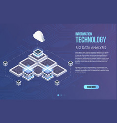 Concept of big data processing isometric data Vector Image