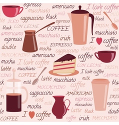Seamless pattern with coffee related elements Vector Image
