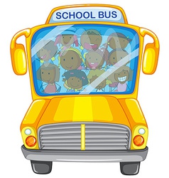 Children having carpool in blue van Royalty Free Vector