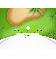 Green golf course isometric top view composition Vector Image