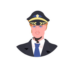 Man pilot in uniform male captain standing pose Vector Image