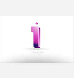 Number 1 one black white pink logo icon design Vector Image