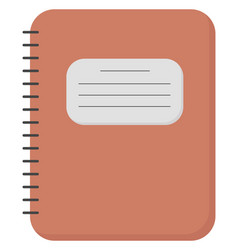 Orange notebook icon on white background Vector Image