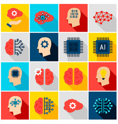 Set of artificial intelligence Royalty Free Vector Image