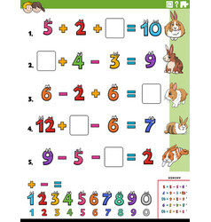 Addition number range up to 20 math worksheet Vector Image