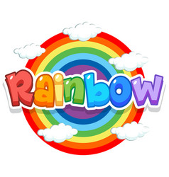 Font design for word rainbow in rainbow color Vector Image