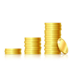 Golden coins pile gold coin dollar money stack Vector Image
