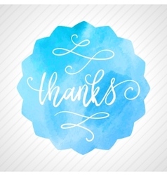 Thank you watercolor card template bright hand Vector Image