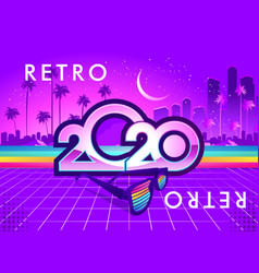 2020 calendar retro Royalty Free Vector Image - VectorStock
