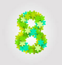 Floral numbers colorful flowers number 6 Vector Image