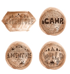 Hand drawn labels for adventure themes Royalty Free Vector