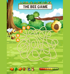 Bees and beehive maze game Royalty Free Vector Image