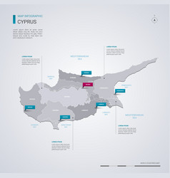 Cyprus infographic map Royalty Free Vector Image