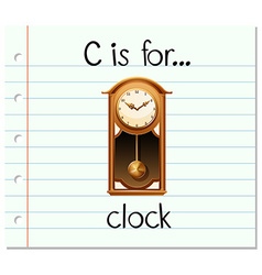 Flashcard letter T is for time Royalty Free Vector Image