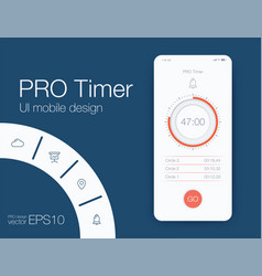 Timer application ui design concept stock Vector Image