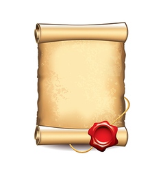 Scroll with wax seal Royalty Free Vector Image