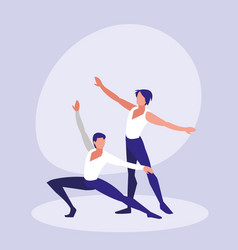 Ballet dancers men isolated icon Royalty Free Vector Image