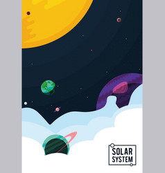 Universe lettering with four planets Royalty Free Vector