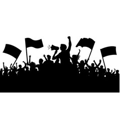 Crowd people silhouette transparent protest Vector Image