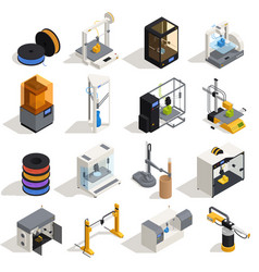 3d printing orthogonal icons Royalty Free Vector Image