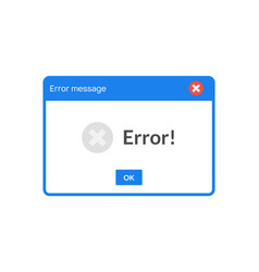 Error message computer window alert popup system Vector Image