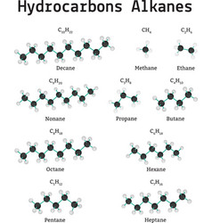 C10h22 decane molecule Royalty Free Vector Image