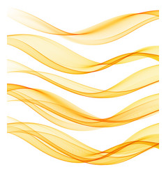 Set of abstract flow transparent color wave Vector Image