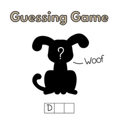 Game template with shadow matching dog Royalty Free Vector
